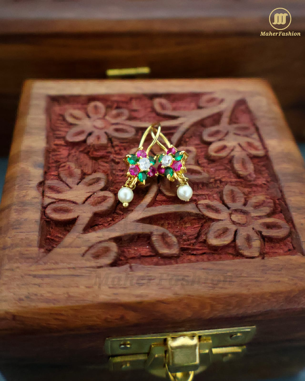 Shop MULTI COLOUR STONE BUGADI | EARRINGS | Maher Fashion in Mumbai ...
