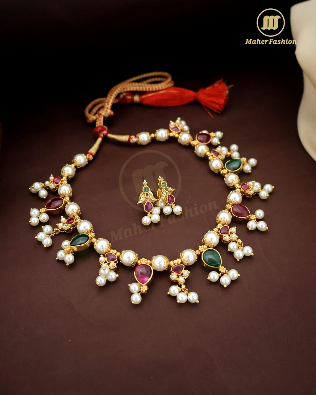 Shop TRADITIONAL DESIGN MOTI CHOKER NECKLCE | Maher Fashion in Mumbai ...
